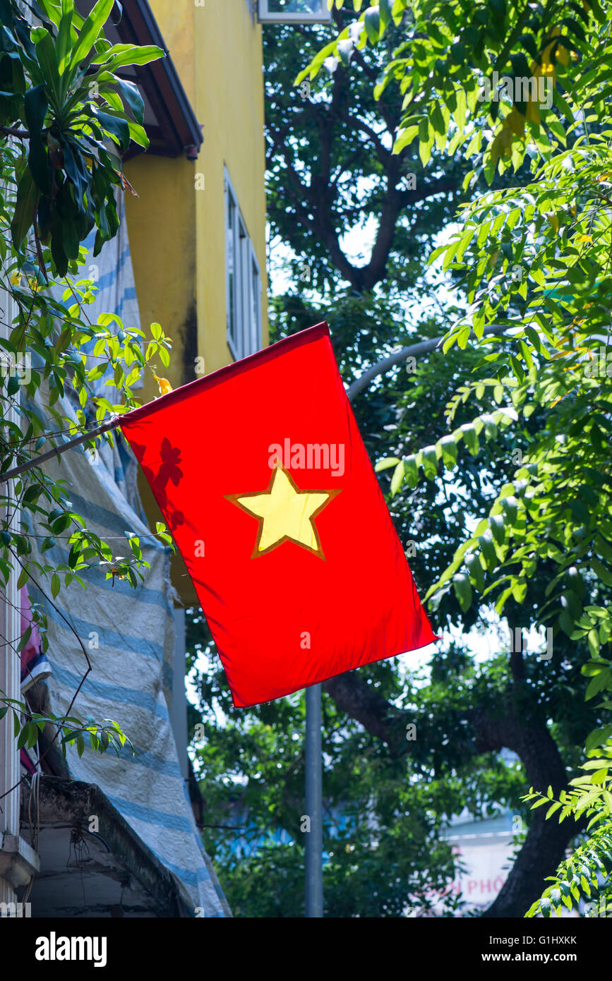 Vietnamese flag, Hanoi Stock Photo - Alamy