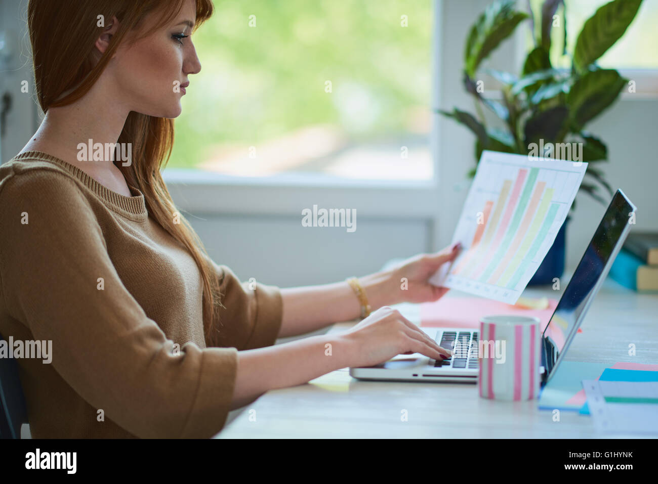 Woman Working. Work space Concept, Woman Working Home Office Start up ...