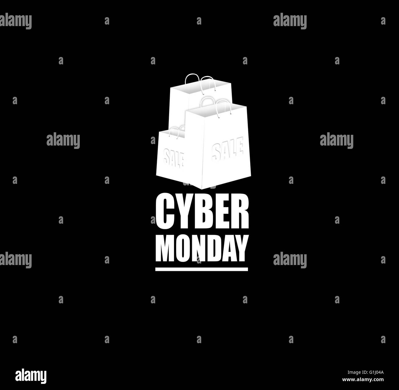 Cyber monday design shopping Black and White Stock Photos & Images - Alamy