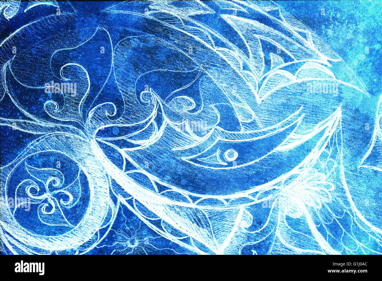 ornamental filigran drawing with frozen winter time feelingt, spiral ...