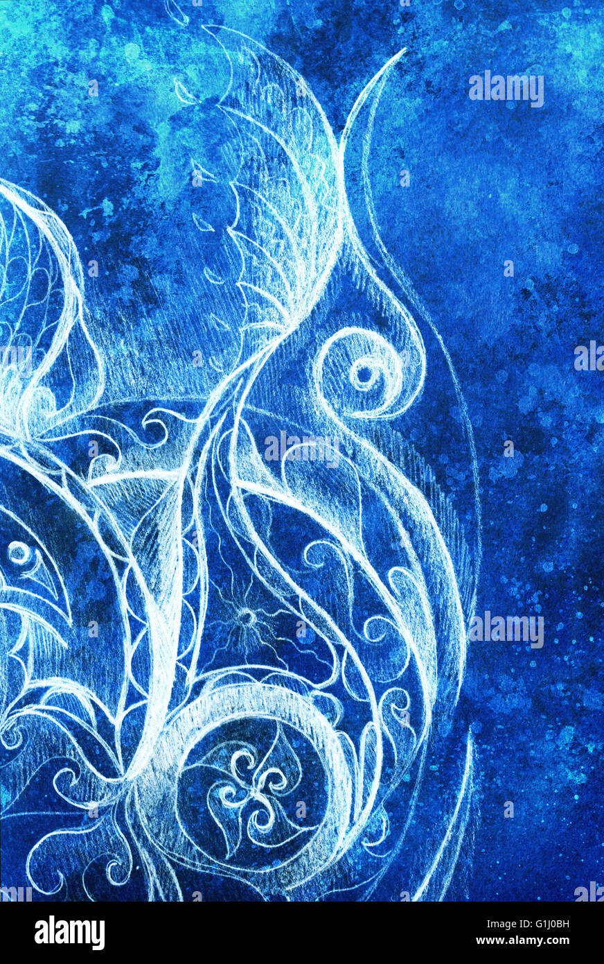 ornamental filigran drawing with frozen winter time feelingt, spiral ...