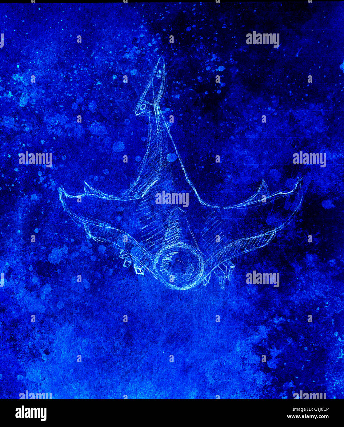 aircraft drawing. Original hand draw and computer collage. Color ...