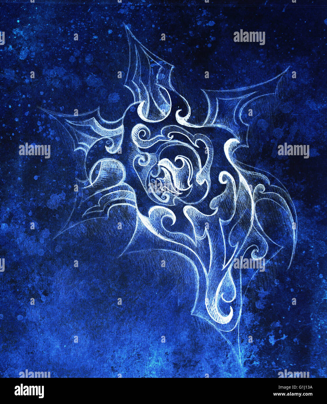 ornamental filigran drawing with frozen winter time feelingt, spiral ...