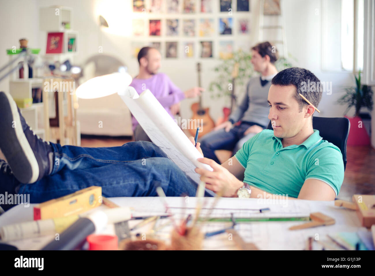Architects at the office Stock Photo - Alamy