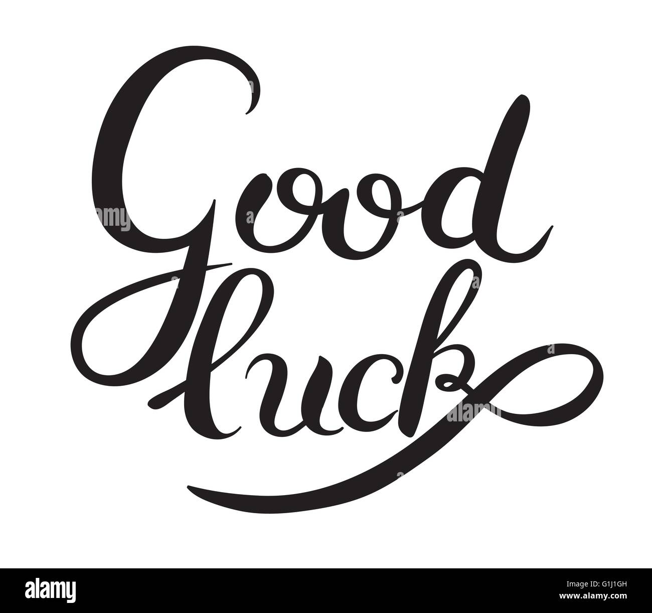 good luck hand lettering inscription phrase, calligraphy vector Stock ...