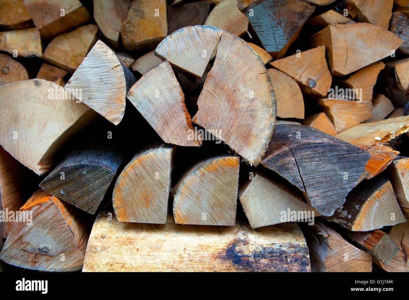 A Welsh householder's wood store. The timber is used as fuel for the ...