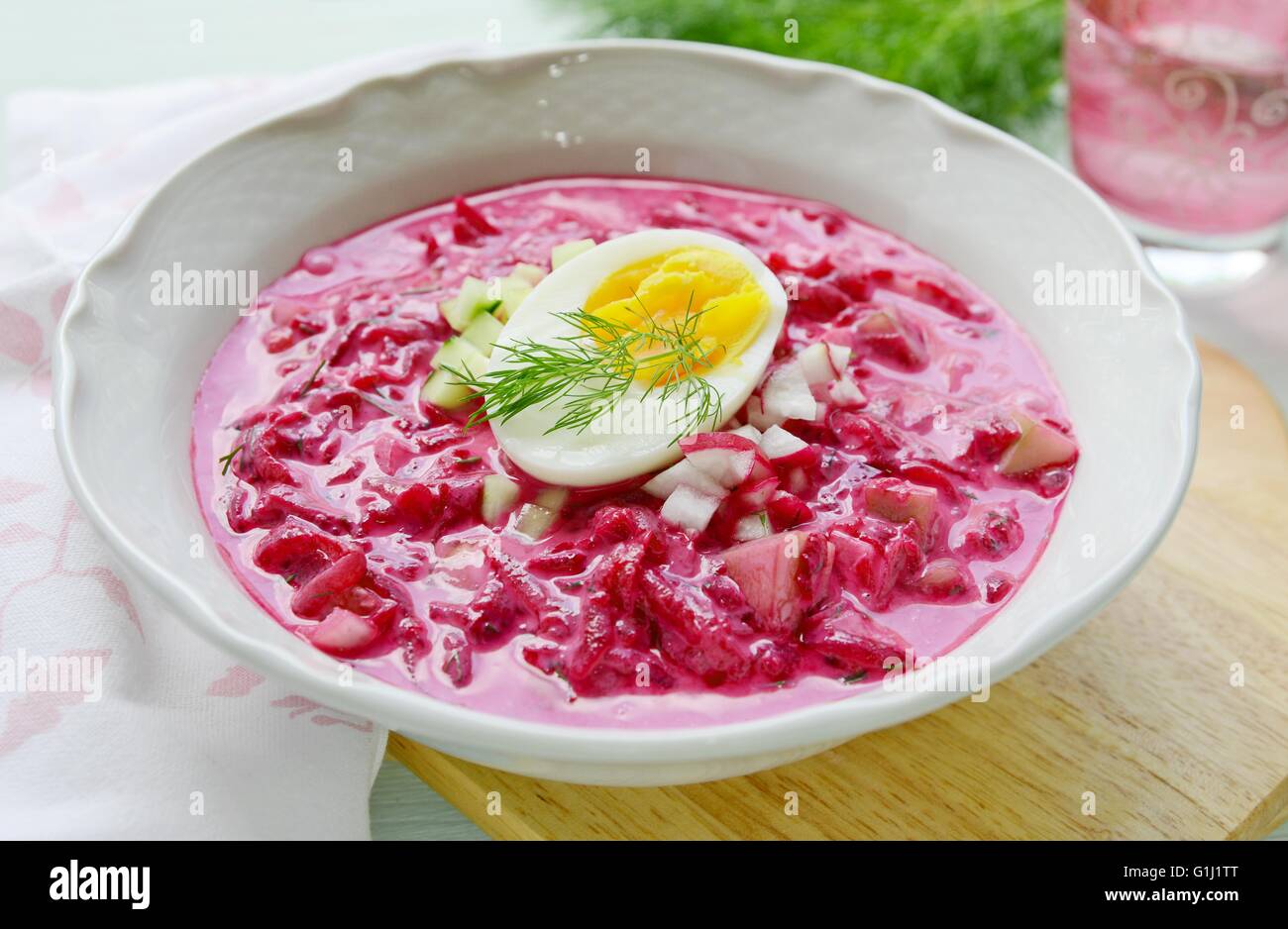 Beetroot chlodnik soup hi-res stock photography and images - Alamy
