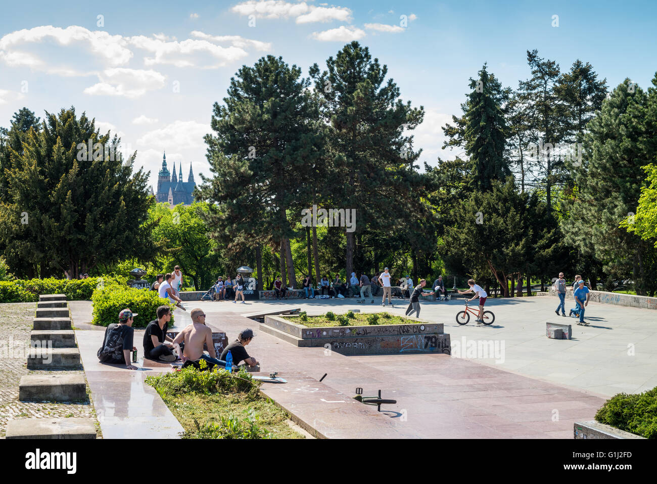 The Metronome and Letna park, Prague, Czech Republic, Europe Stock ...