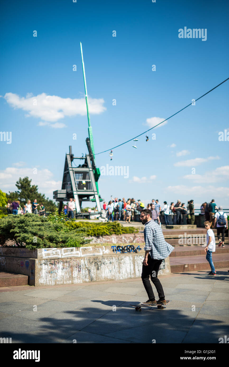 The Metronome and Letna park, Prague, Czech Republic, Europe Stock ...