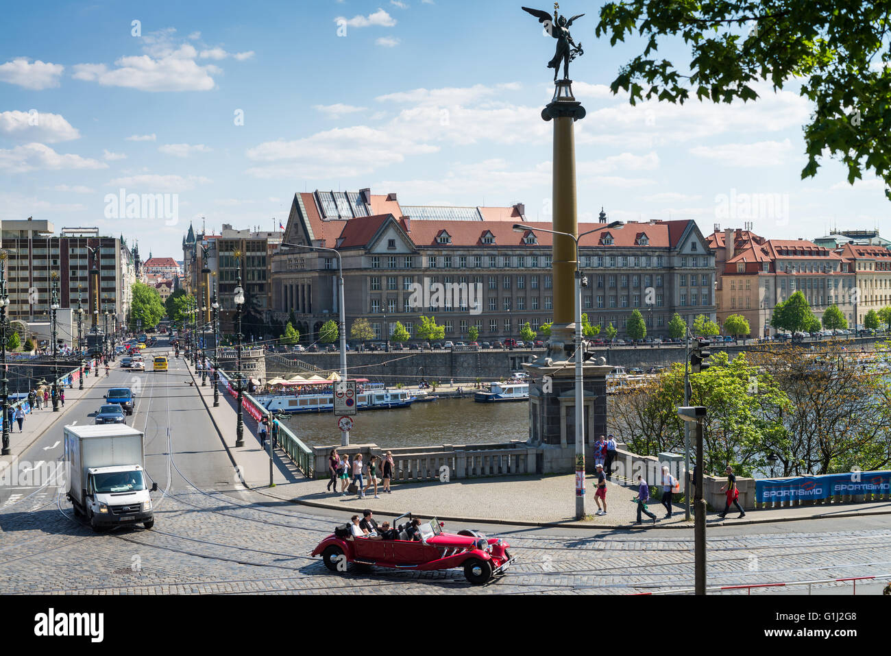 Cechuv Bridge crossroad, Prague, Czech Republic Stock Photo - Alamy