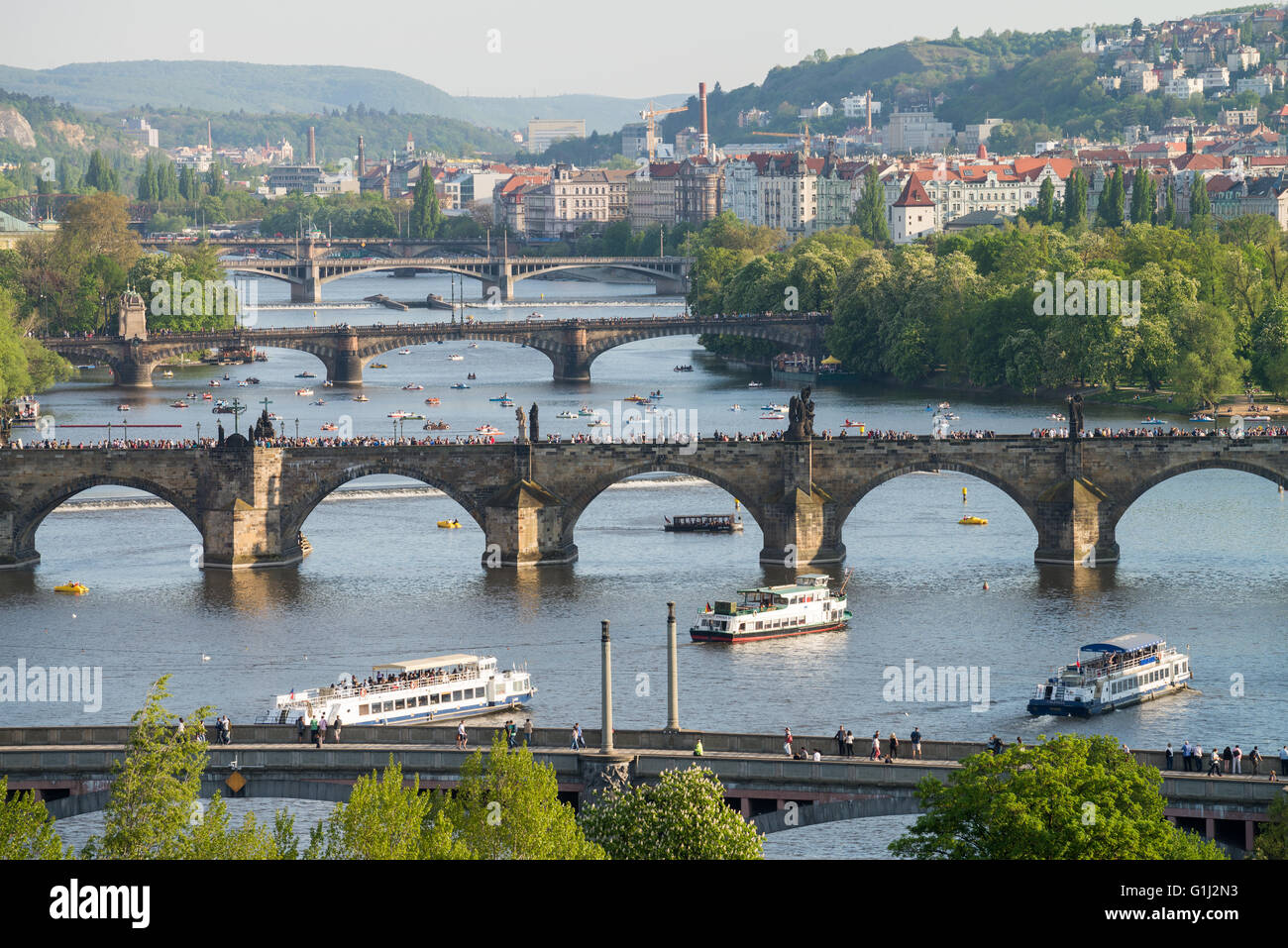Vltava river riverside prague aerial hi-res stock photography and ...