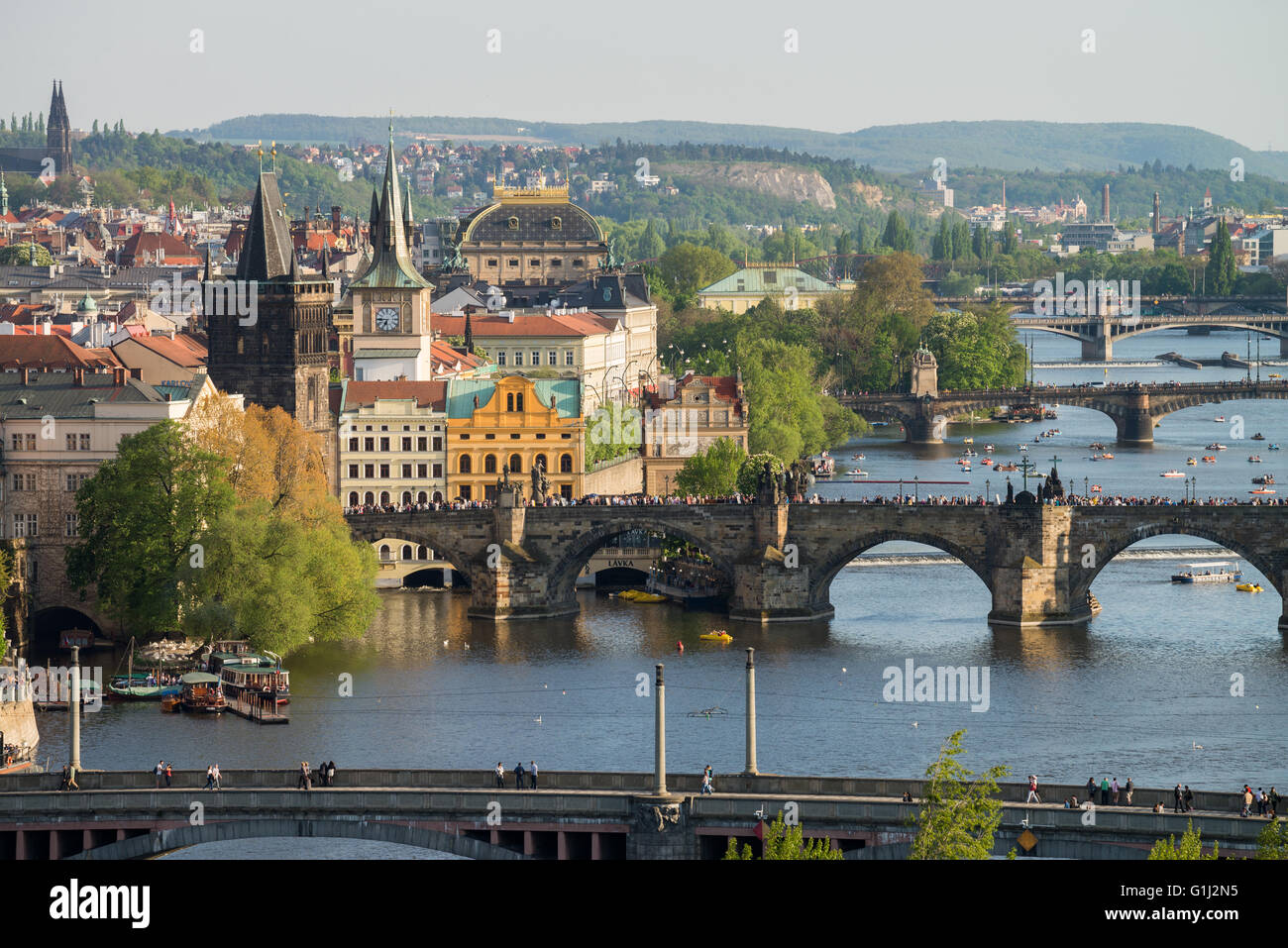 Vltava river riverside prague aerial hi-res stock photography and ...