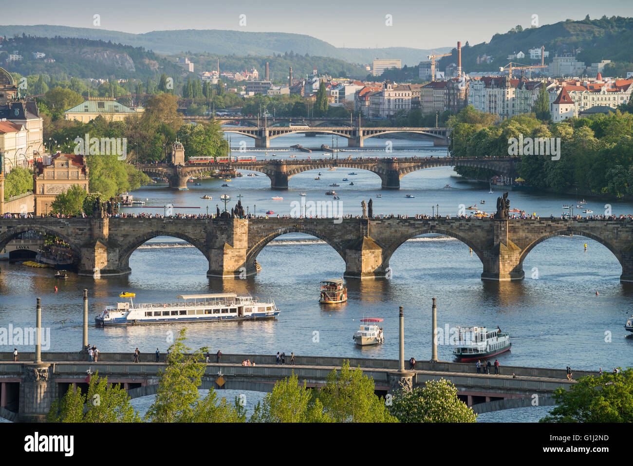 Vltava river riverside prague aerial hi-res stock photography and ...
