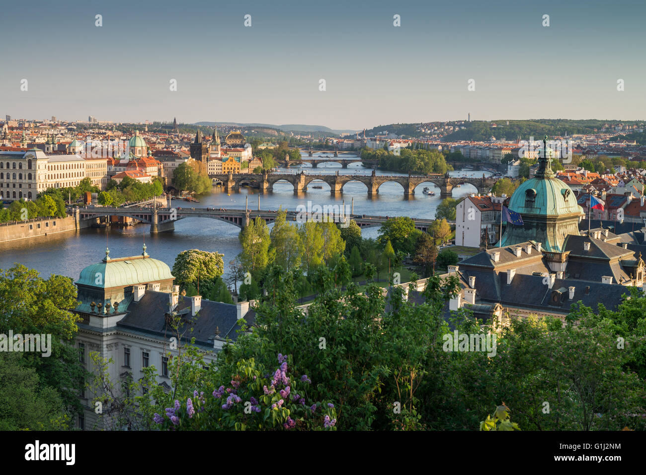 Vltava river riverside prague aerial hi-res stock photography and ...