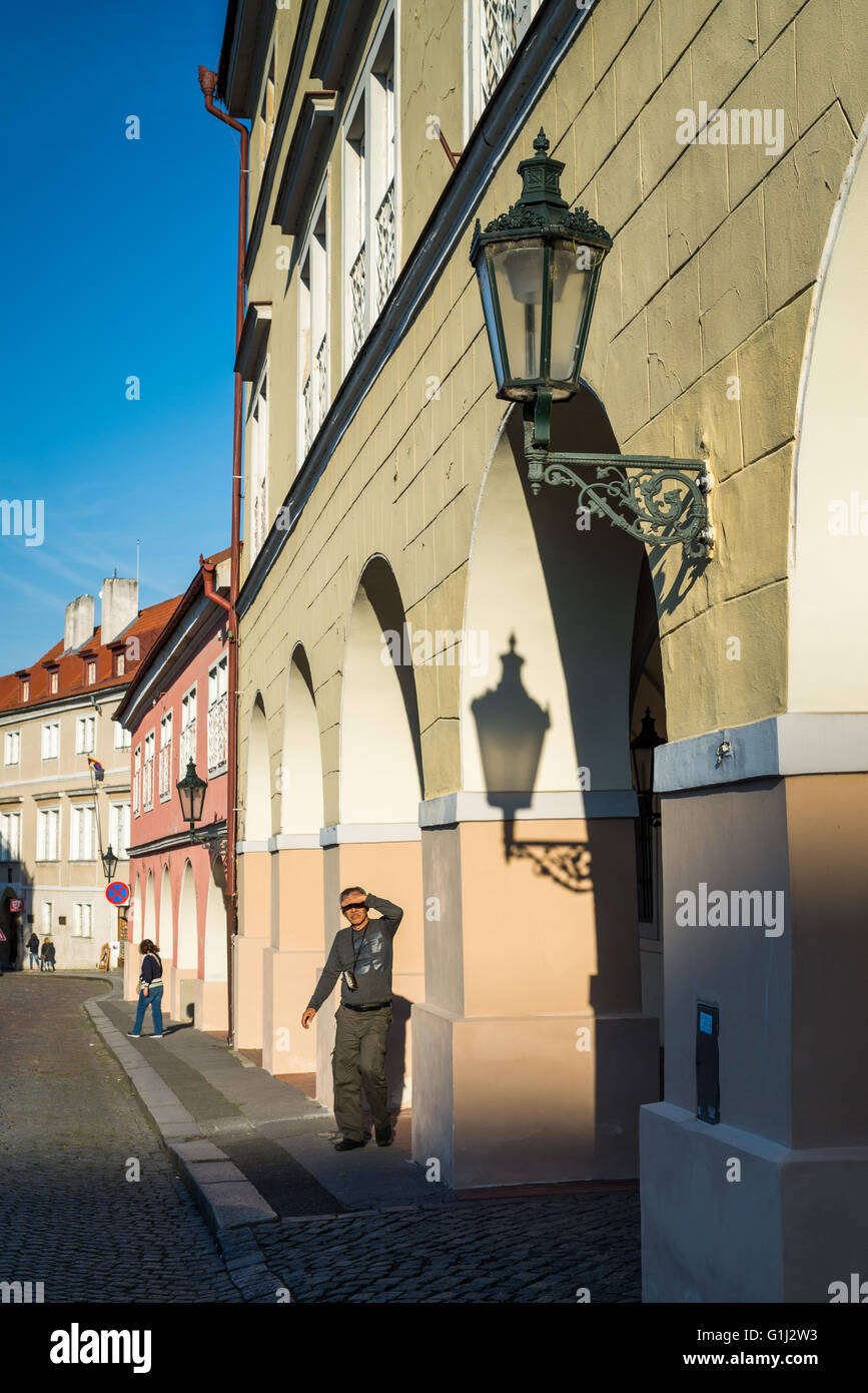 Arcades near Prague castle, Loretanska street, Prague, Czech republic ...