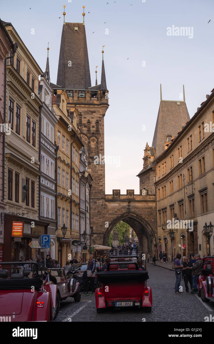 city tour in a vintage car, Mostecka, Lesser Town, Prague, Czech ...