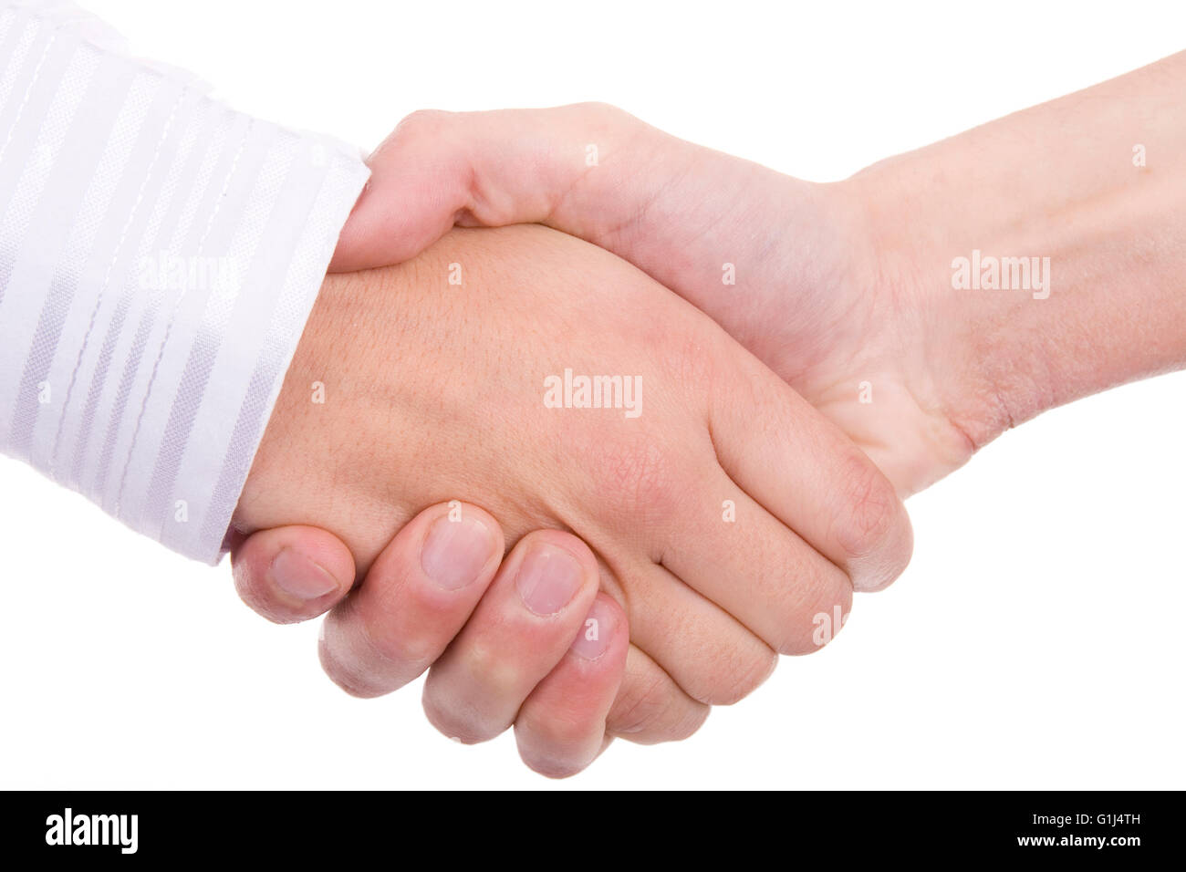 Shake Hand with white color background Stock Photo - Alamy