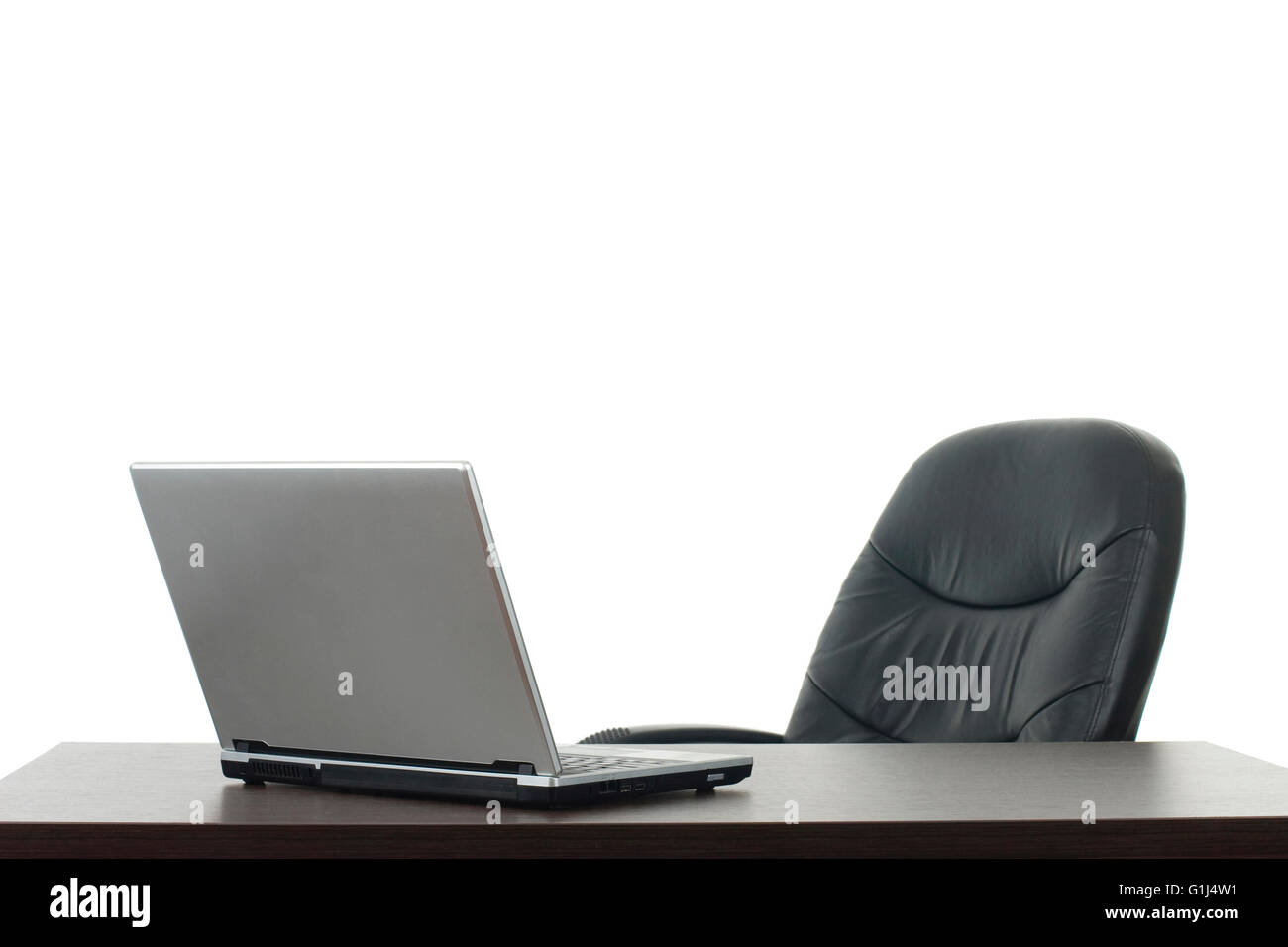 Empty workplace isolated on white Stock Photo - Alamy