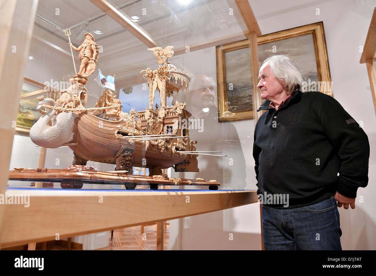 Kressbronn, Germany. 14th May, 2016. Artist Ivan Trtanj poses by his ...