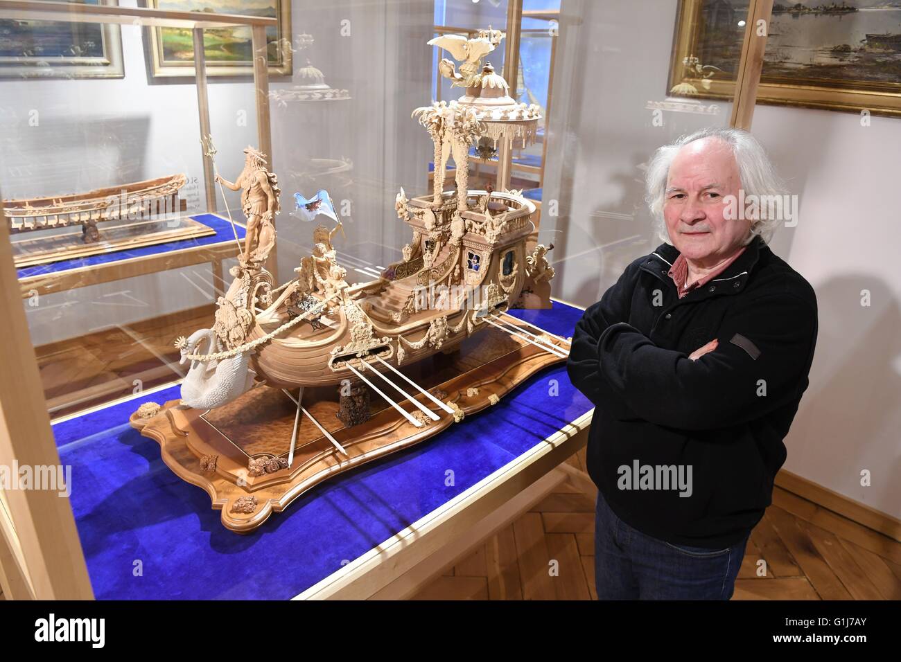 Kressbronn, Germany. 14th May, 2016. Artist Ivan Trtanj poses by his ...