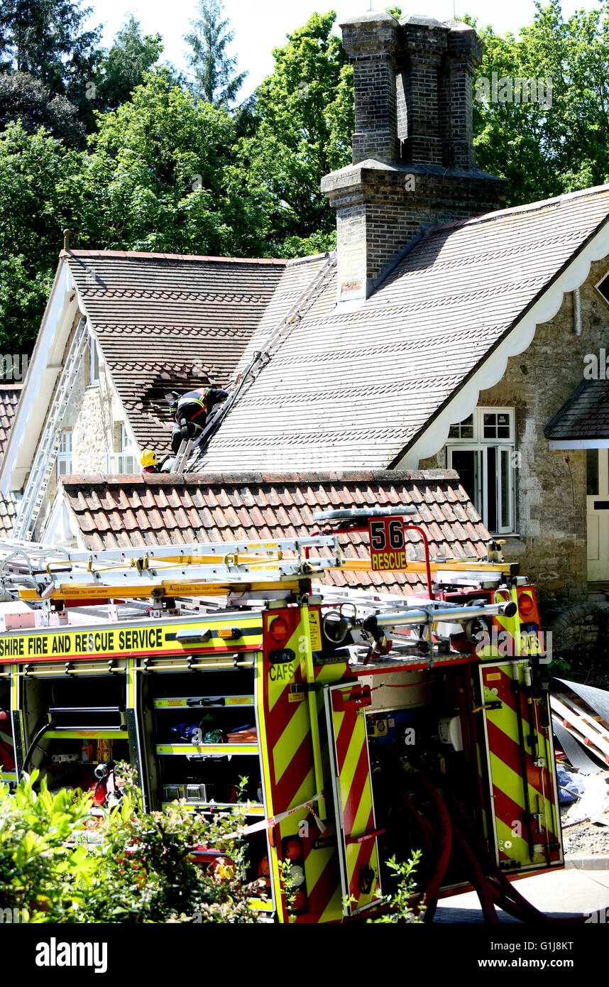 Netley Abbey, Southampton, UK. 16th May, 2016. A number of fire crews ...
