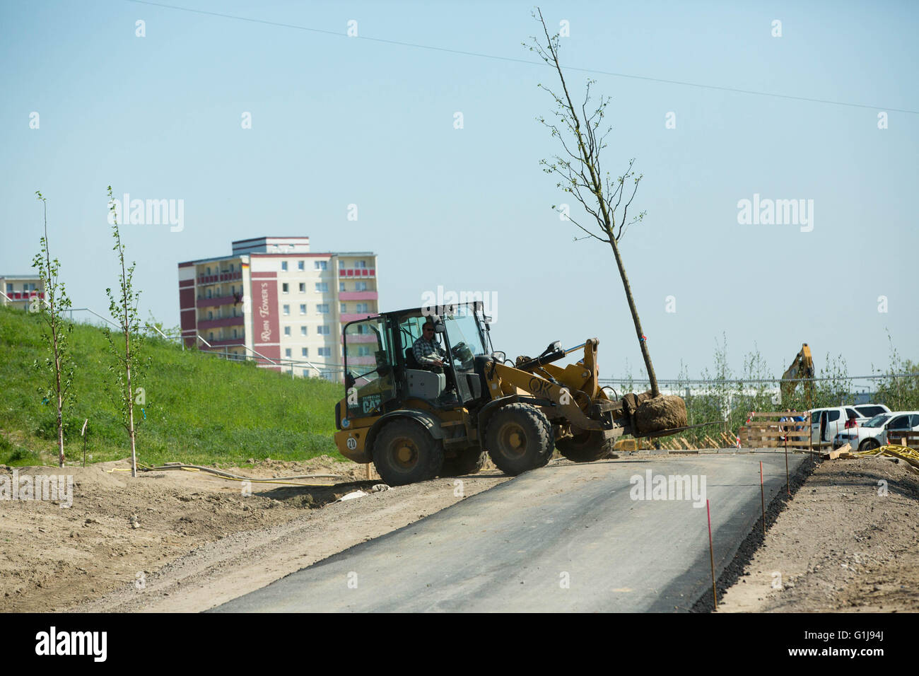 Berlin, Germany. 12th May, 2016. A tree is symbolically transported to ...
