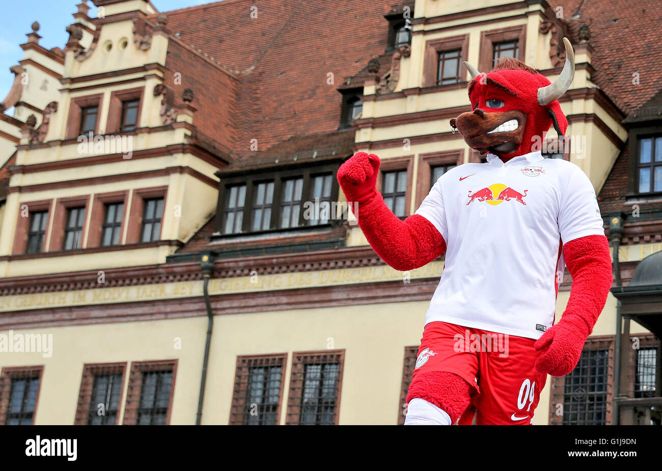 Leipzig, Germany. 16th May, 2016. Mascot 'Buli' of RB Leipzig ...