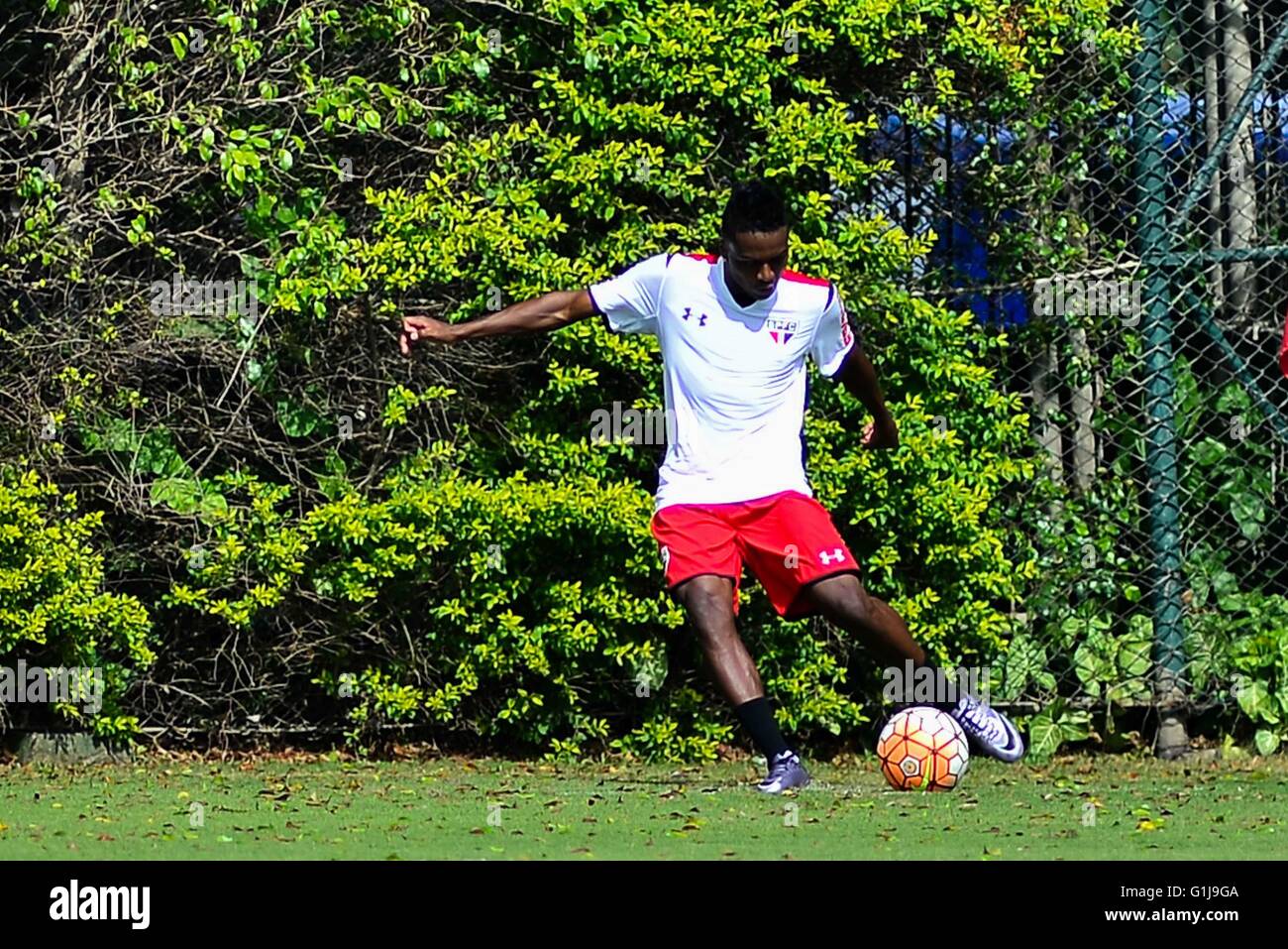 SAO PAULO, Brazil - 16/05/2015: TRAINING SPFC - Kelvin during training ...