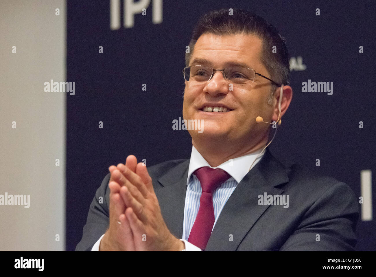New York, United States. 16th May, 2016. Vuk Jeremic speaks at the ...