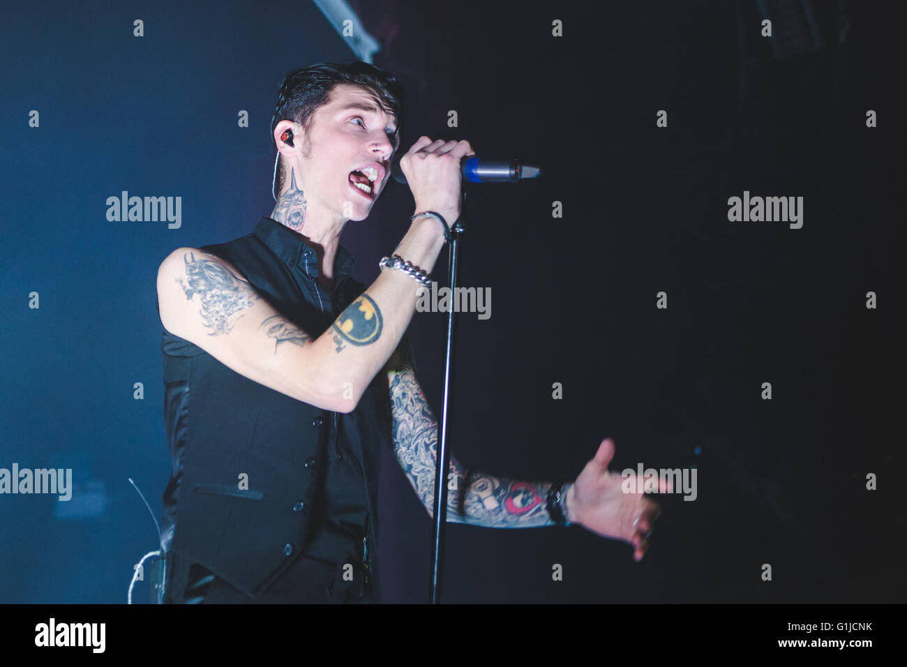 Manchester, UK. 16th May, 2016. Andy Biersack of Black Veil Brides ...