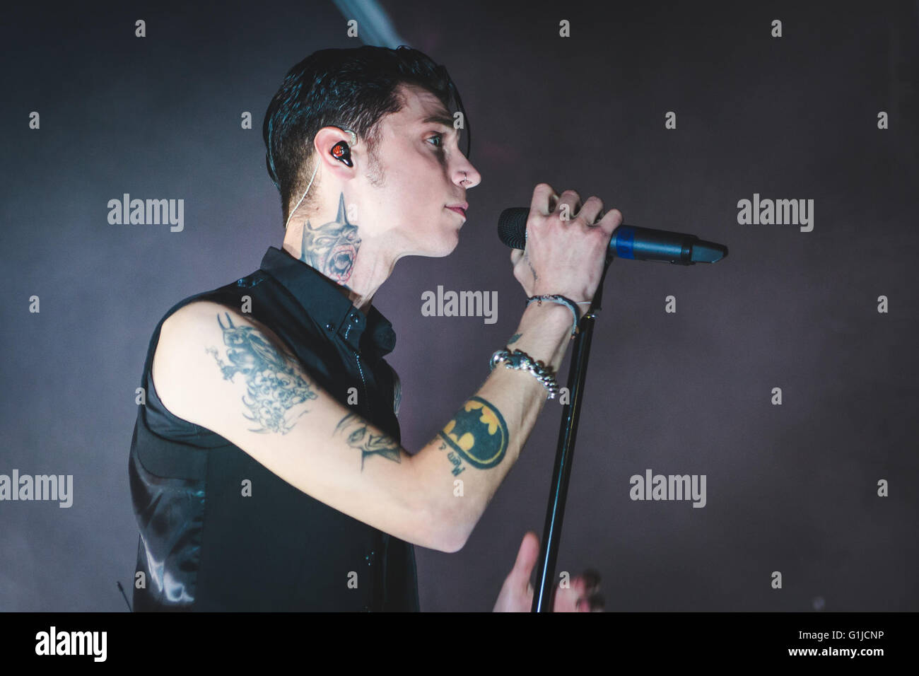 Manchester, UK. 16th May, 2016. Andy Biersack of Black Veil Brides ...