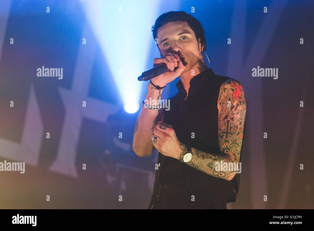 Manchester, UK. 16th May, 2016. Andy Biersack of Black Veil Brides ...