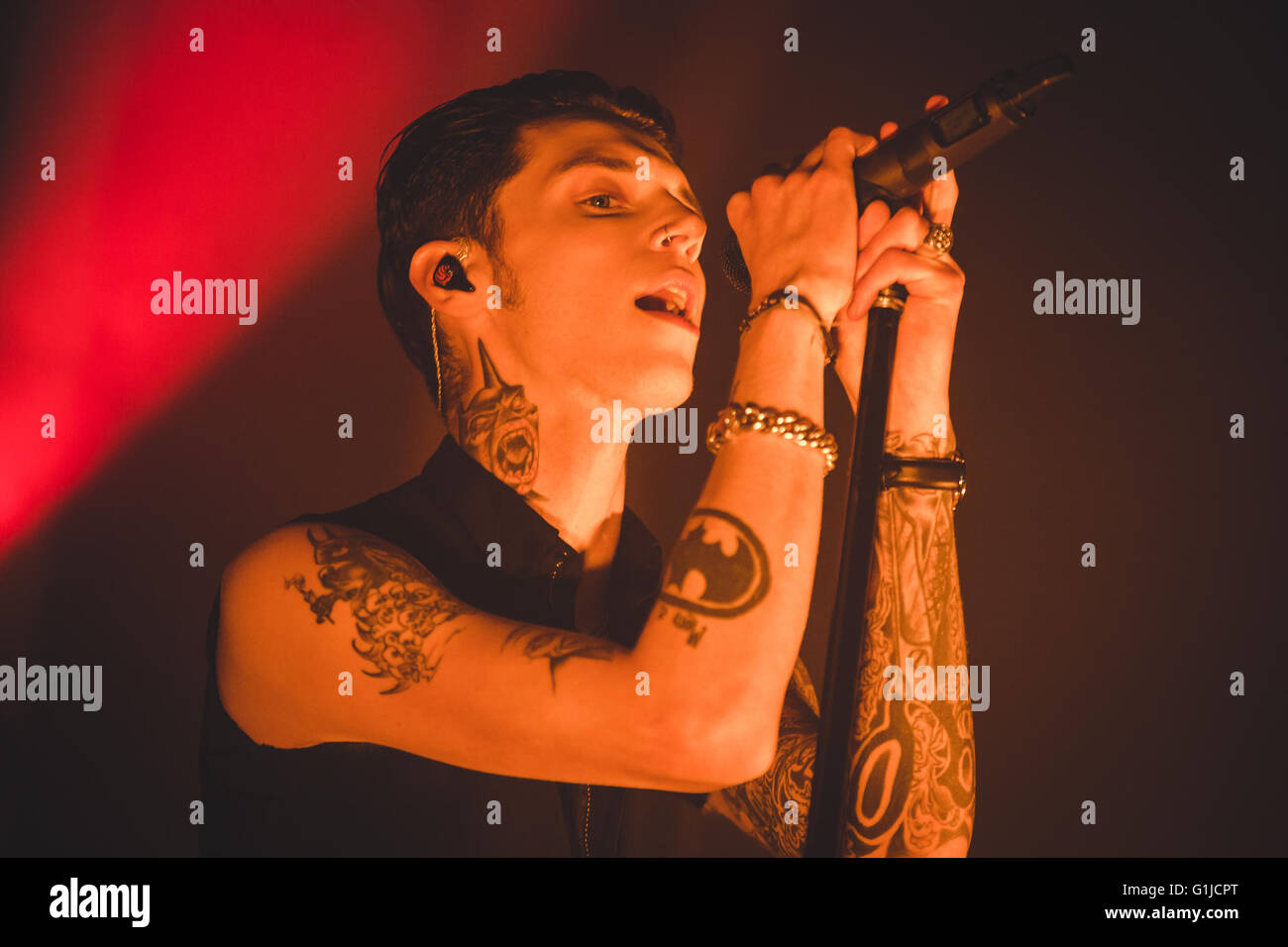 Manchester, UK. 16th May, 2016. Andy Biersack of Black Veil Brides ...