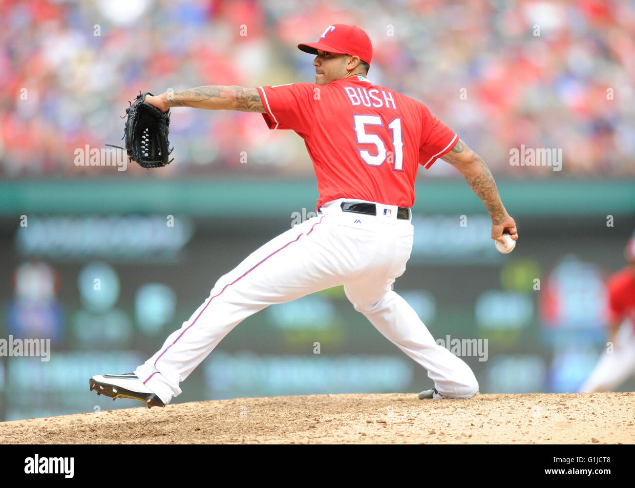 May 15, 2016: Texas Rangers relief pitcher Matt Bush #51 during an MLB ...