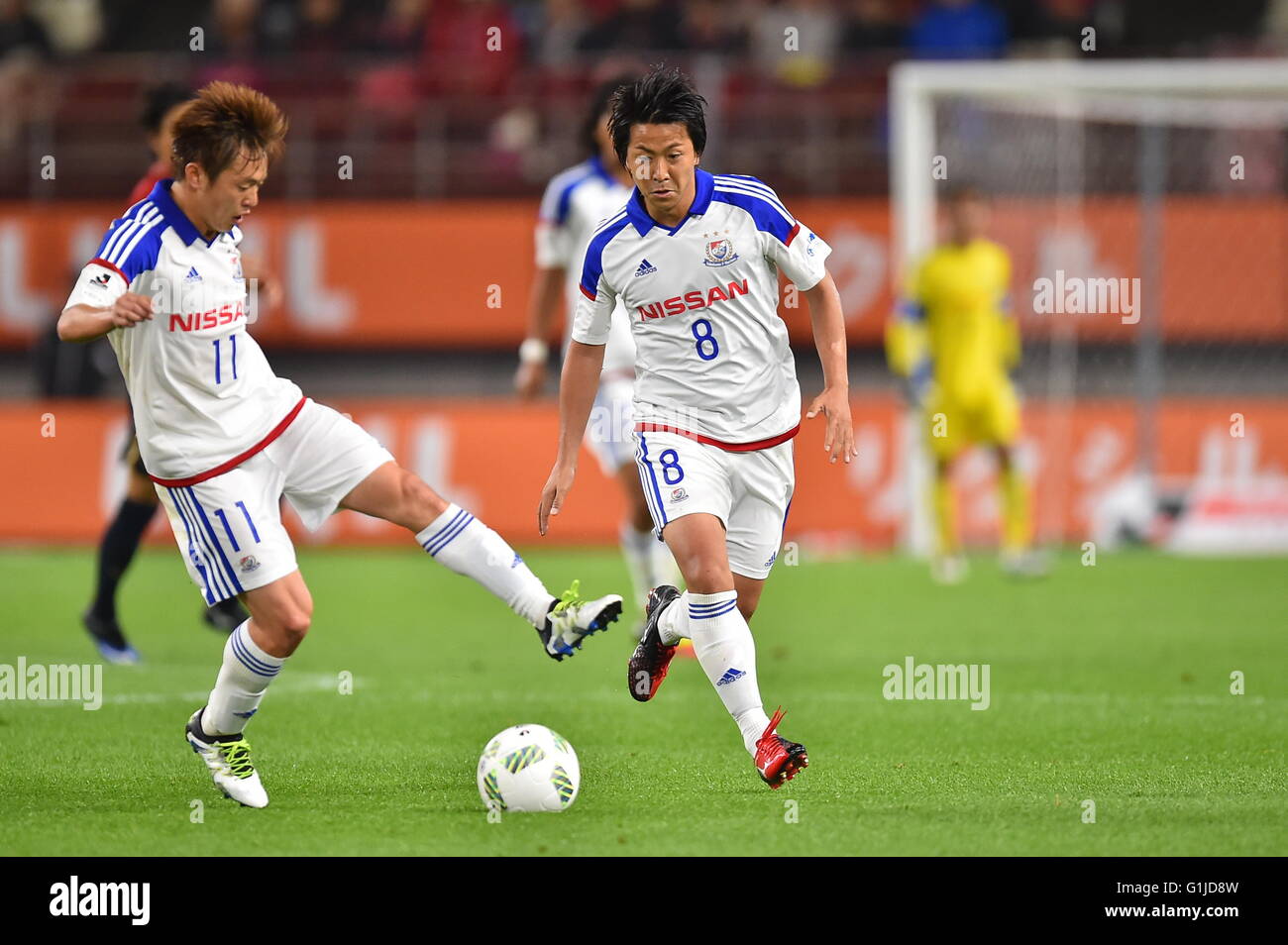 Ibaraki, Japan. 14th May, 2016. (L-R) Manabu Saito, Kosuke Nakamachi (F Marinos) Football/Soccer ...