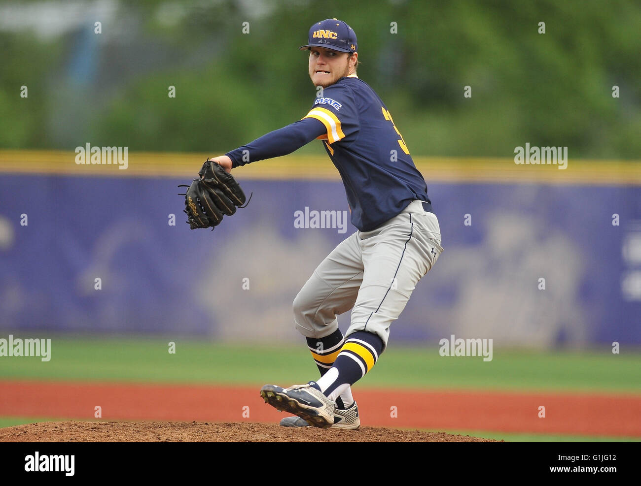 Northern Colorado pitcher Cody Carroll (30) throws a strike in a non ...