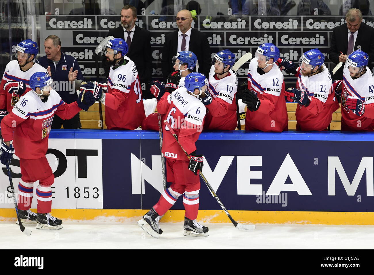 Czech players Michal Birner, 16, and Michal Kempny, 6, with their ...