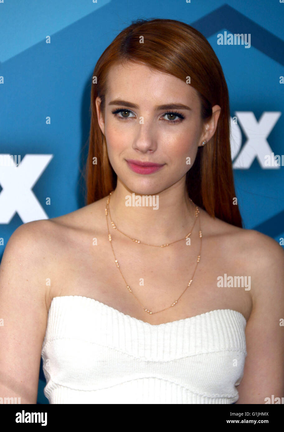 New York, USA. 16th May, 2016. Actress EMMA ROBERTS attends 2016 Fox ...