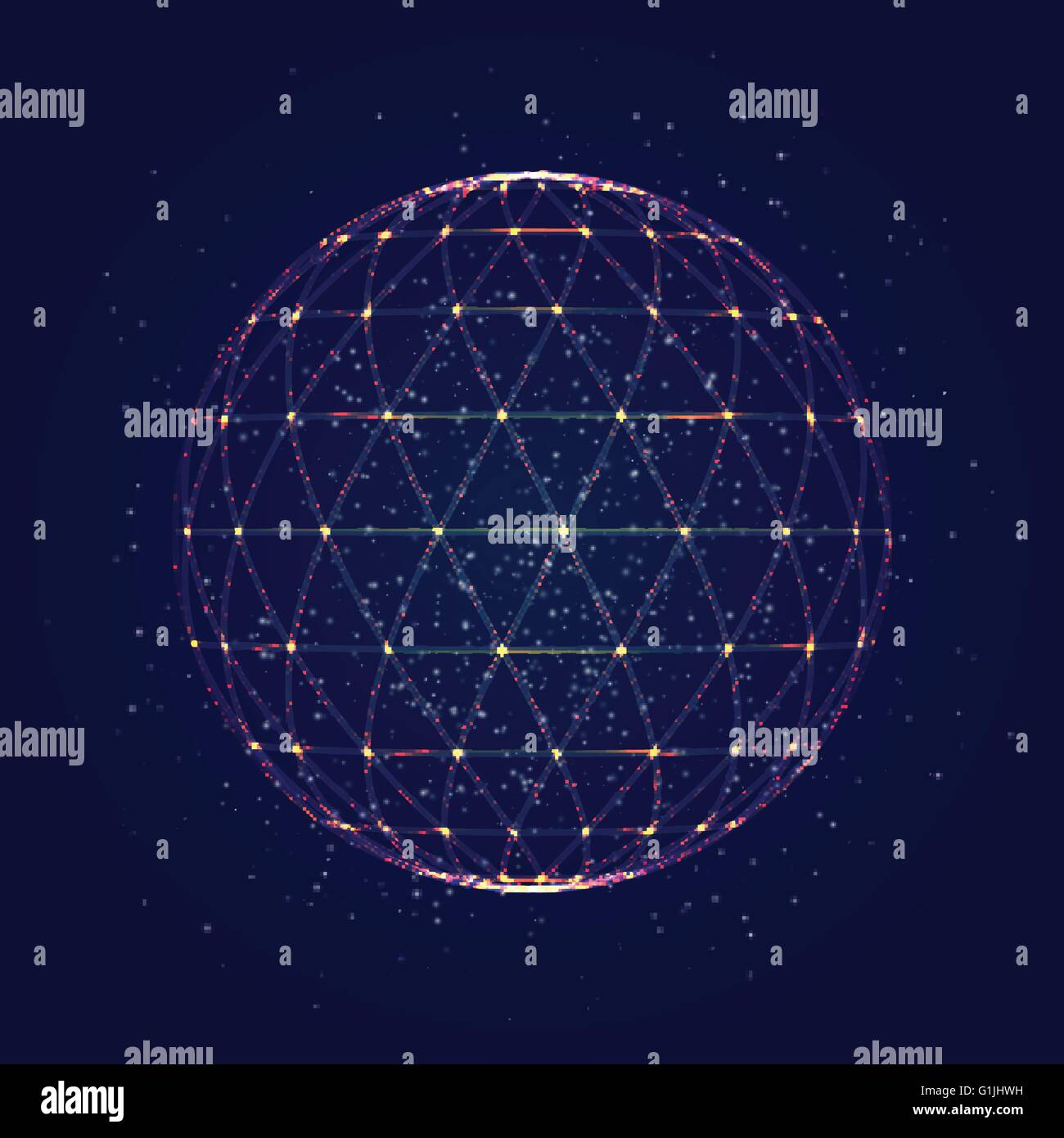Abstract Sphere triangle mesh background. Vector illustration Stock ...