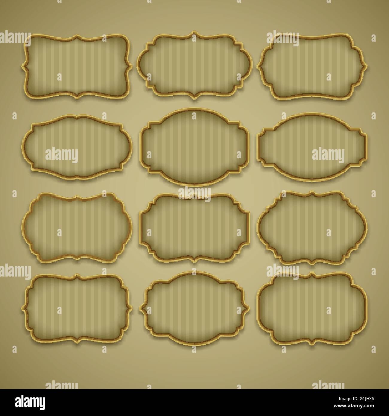 Vector set vintage labels and frame. Vector illustration Stock Vector ...