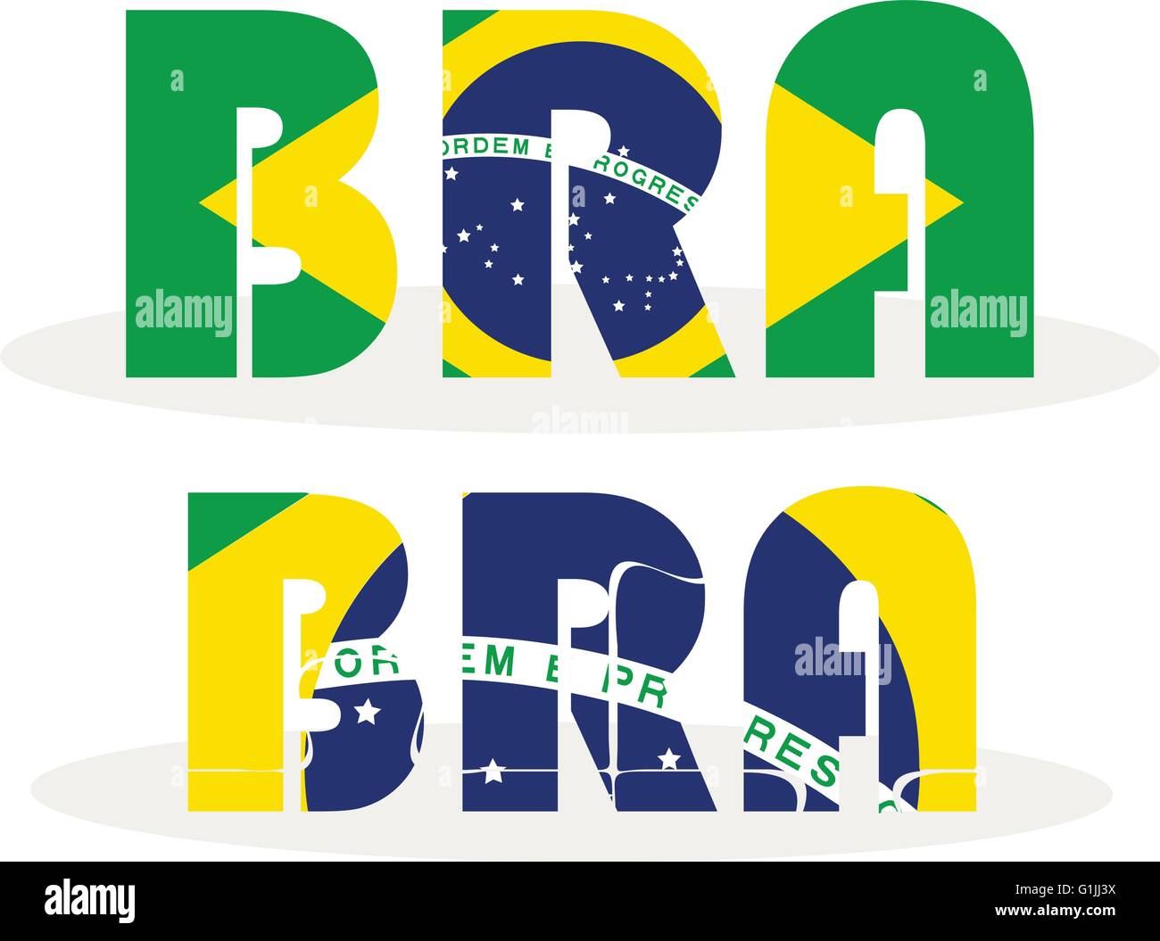 Vector illustration of Brazil Flag in puzzle isolated on white ...