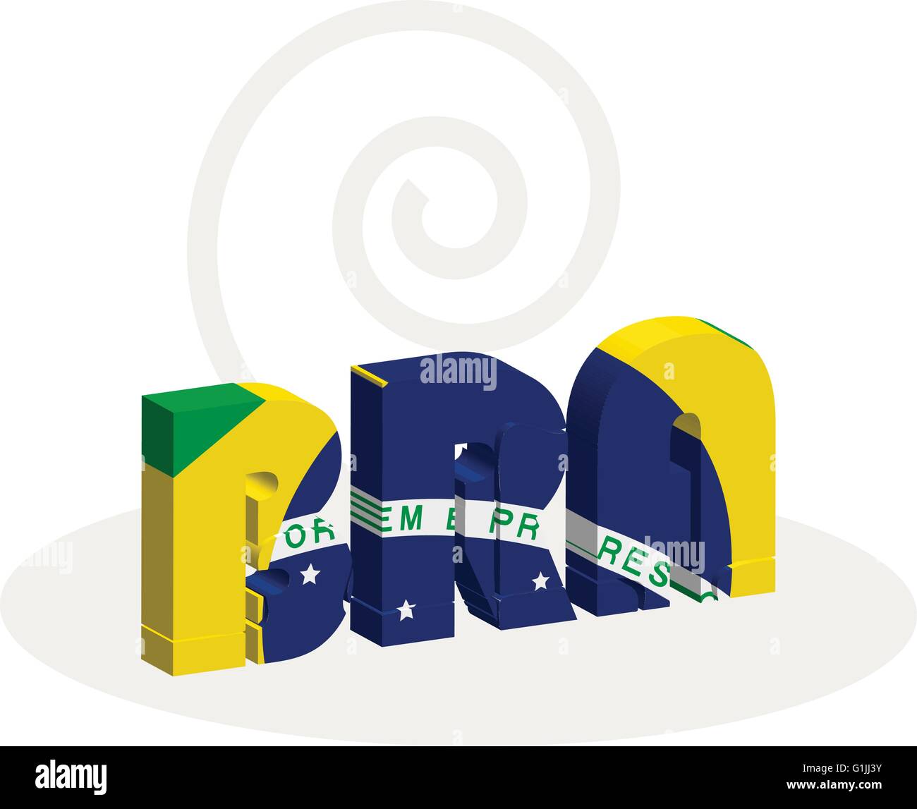 Vector illustration of Brazil Flag in puzzle isolated on white ...