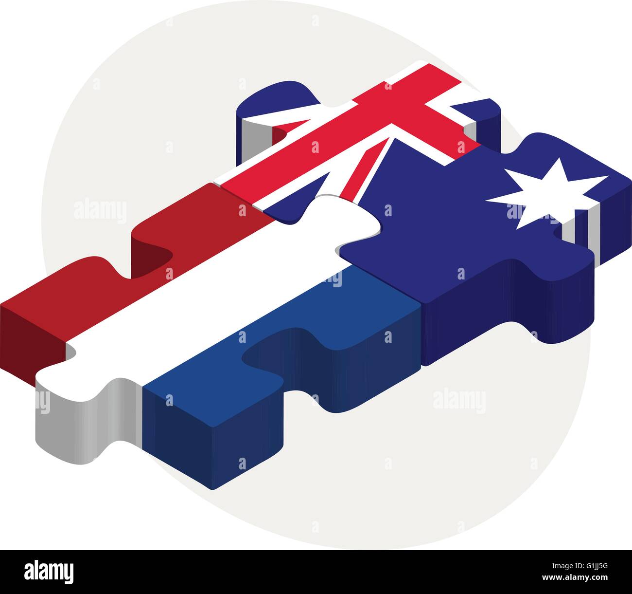 Vector illustration of Netherlands and Australia Flags in puzzle ...