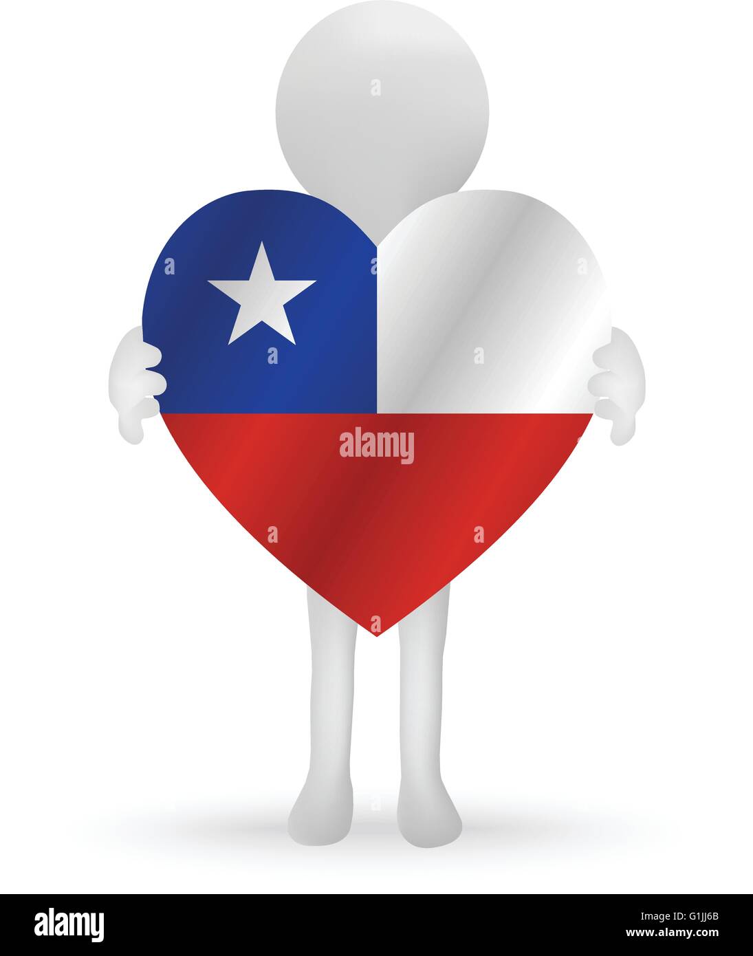 EPS Vector 10 - small 3d man holding a Chile flag Stock Vector Image ...