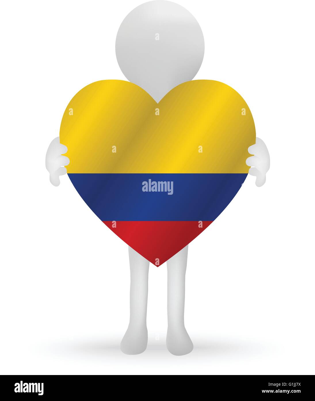 EPS Vector 10 - small 3d man holding a Colombia flag Stock Vector Image ...