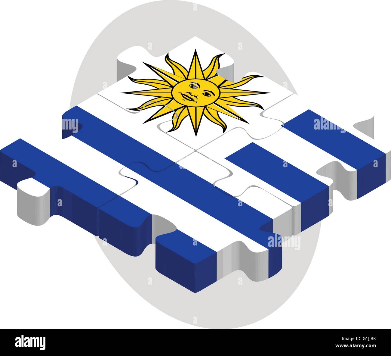 Vector illustration of Uruguay Flag in puzzle isolated on white ...