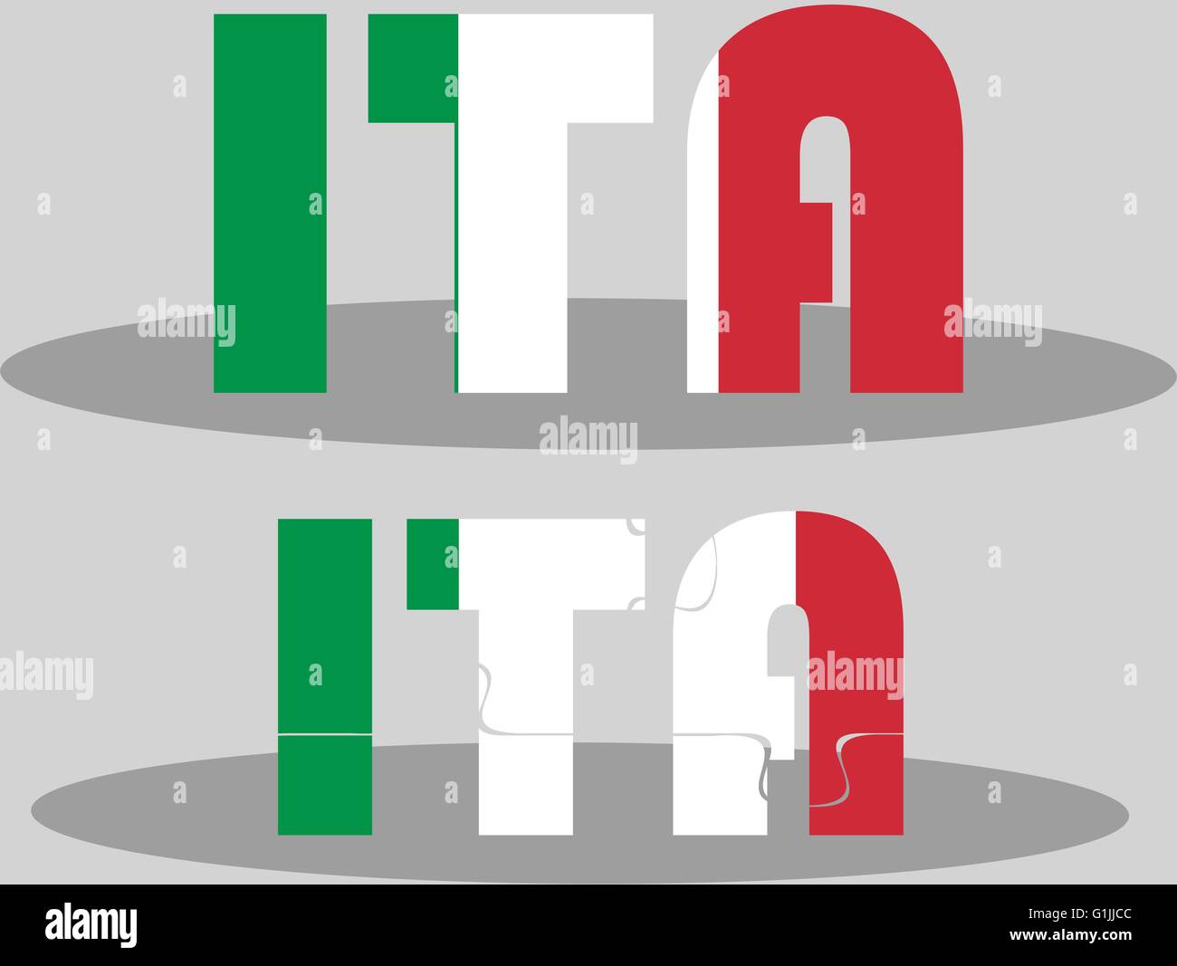 Vector illustration of Italy Flag in puzzle isolated on white ...