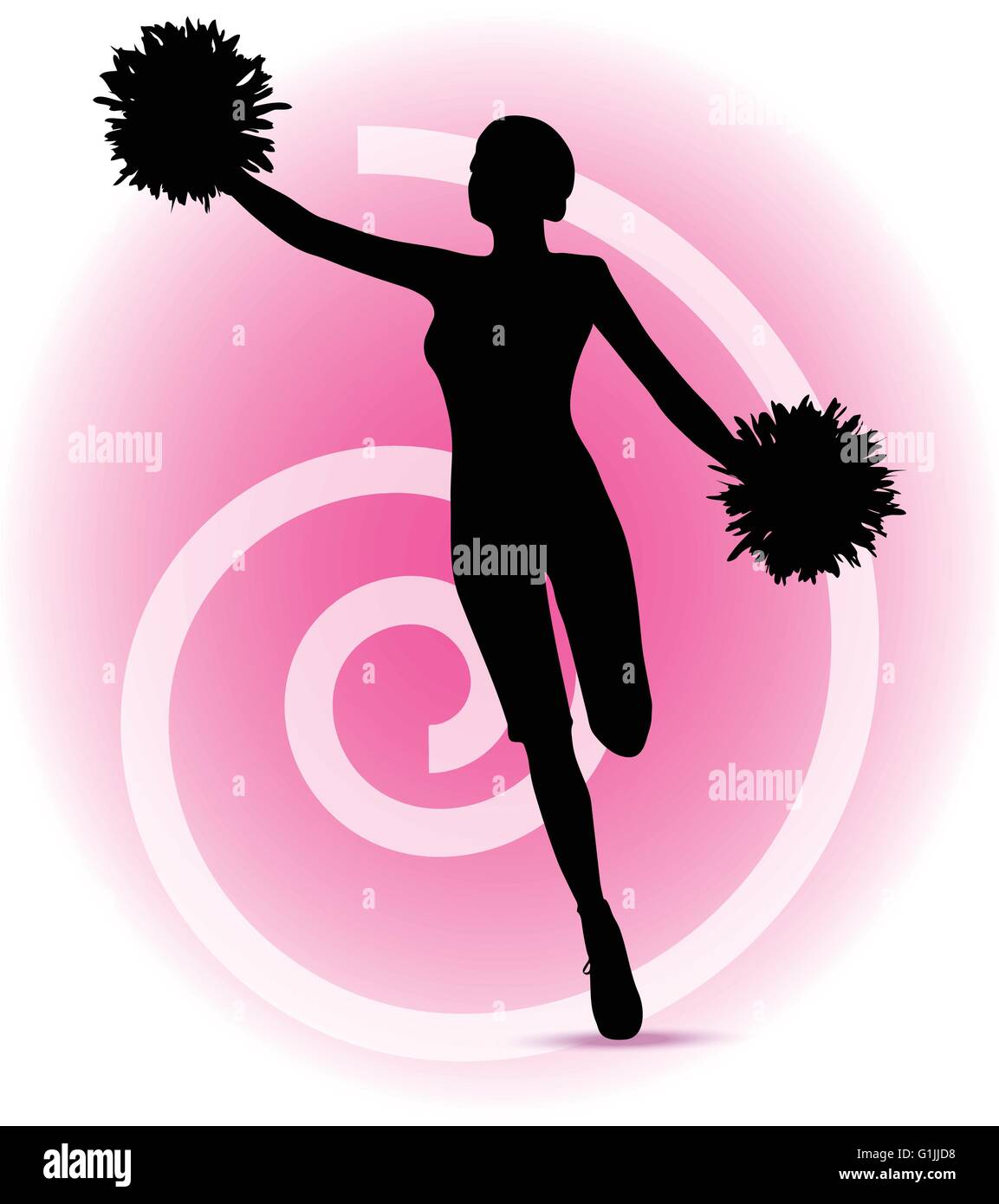 EPS 10 Vector illustration of funky cheerleader silhouette Stock Vector ...