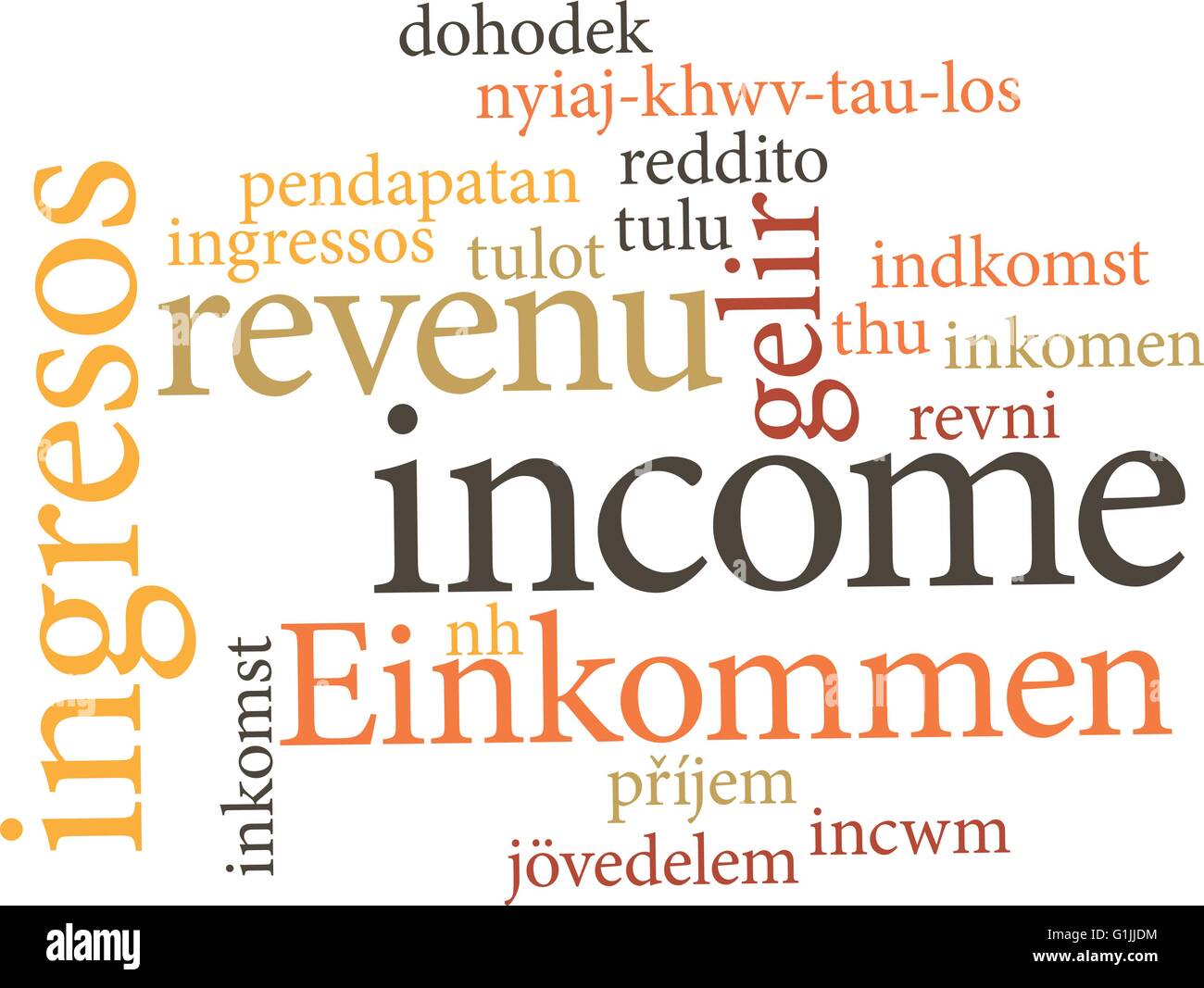 illustration of the word income in word clouds isolated on white ...
