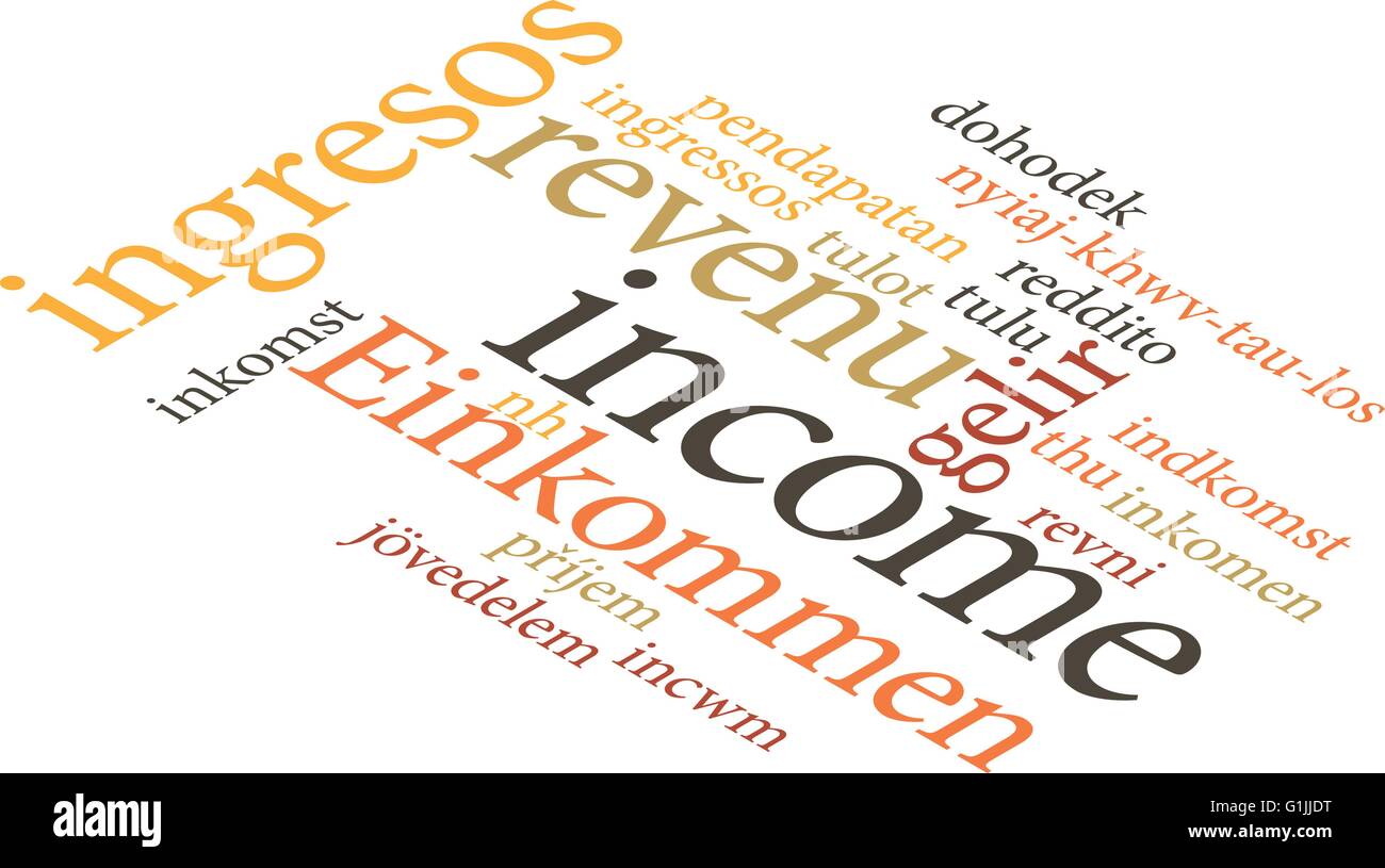 illustration of the word income in word clouds isolated on white ...